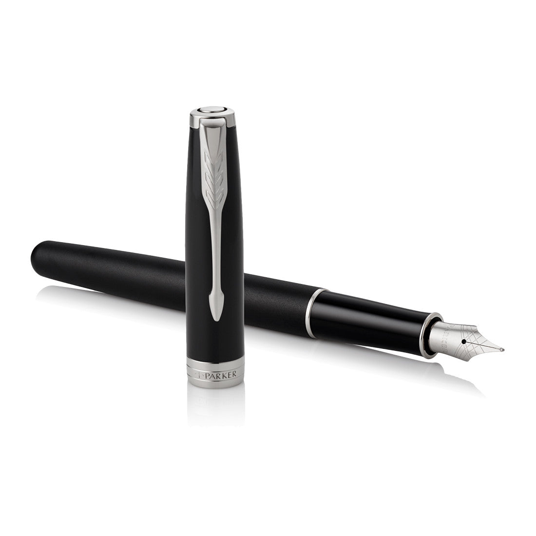 Parker Sonnet Fountain Pen Matte Black Lacquer Chrome Trim — Pens Plus ...