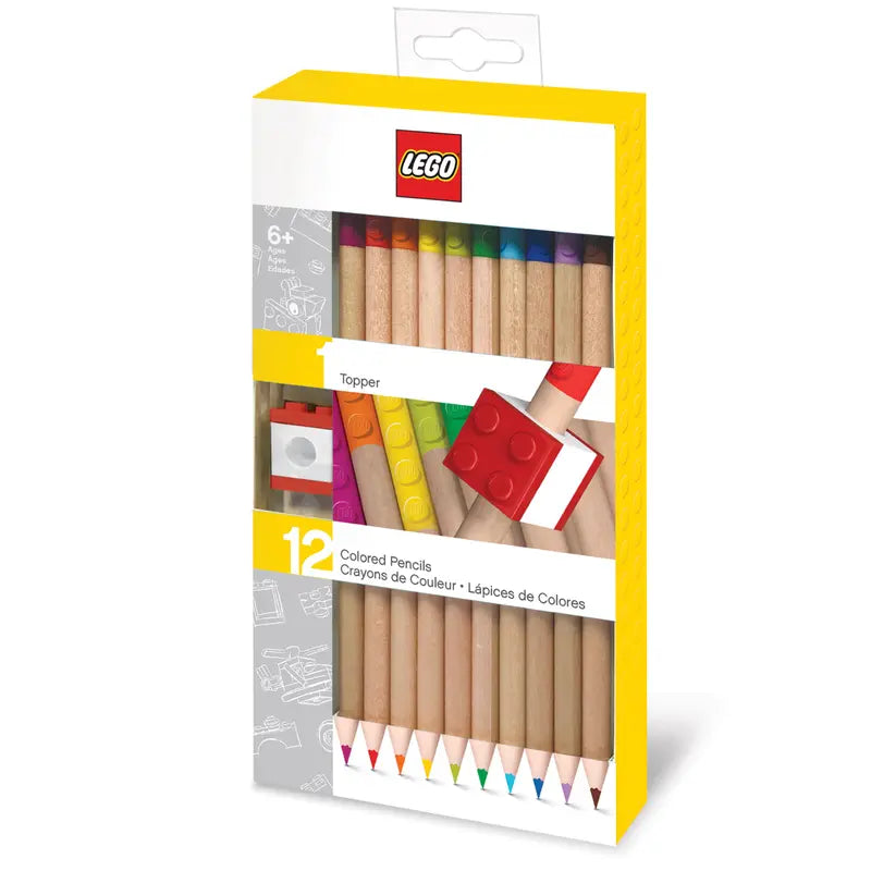 LEGO 2.0 Pack of 12 Coloured Pencils with Lego Topper — Pens Plus (of ...