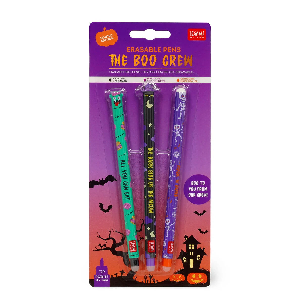 Legami Set of 3 Erasable Gel Pens - The Boo Crew — Pens Plus (of Oxford)