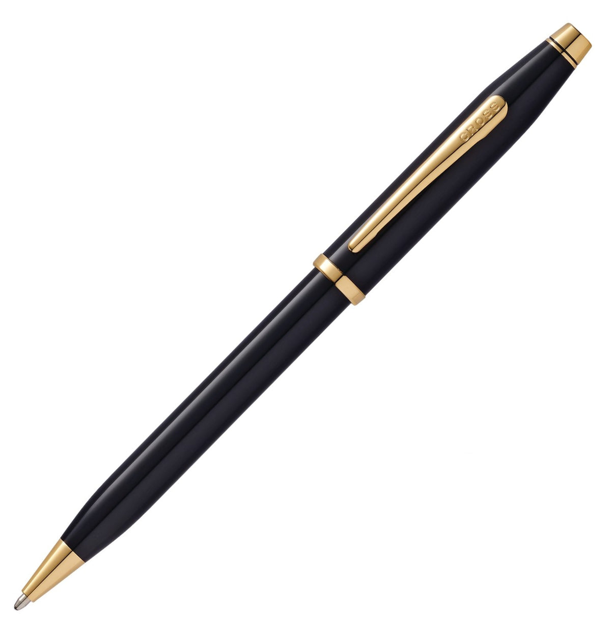 Cross Century II Ballpoint Pen Classic Black with Gold Trim — Pens Plus ...